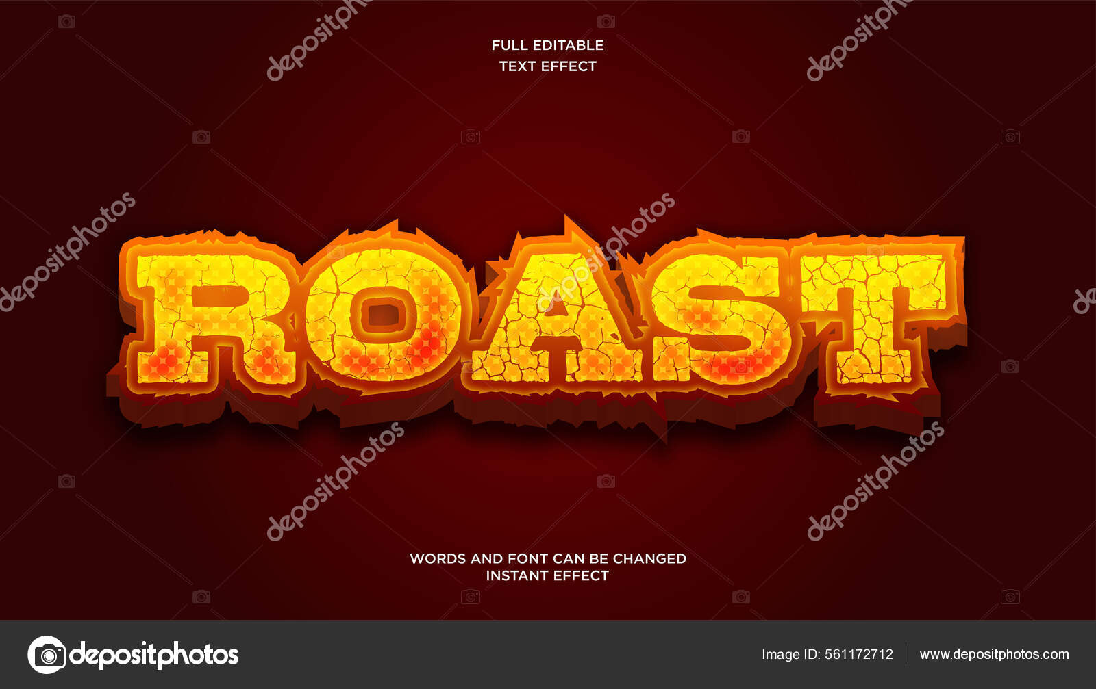 Roast Editable Text Effect Hot Spicy Text Effect Stock Vector by ...