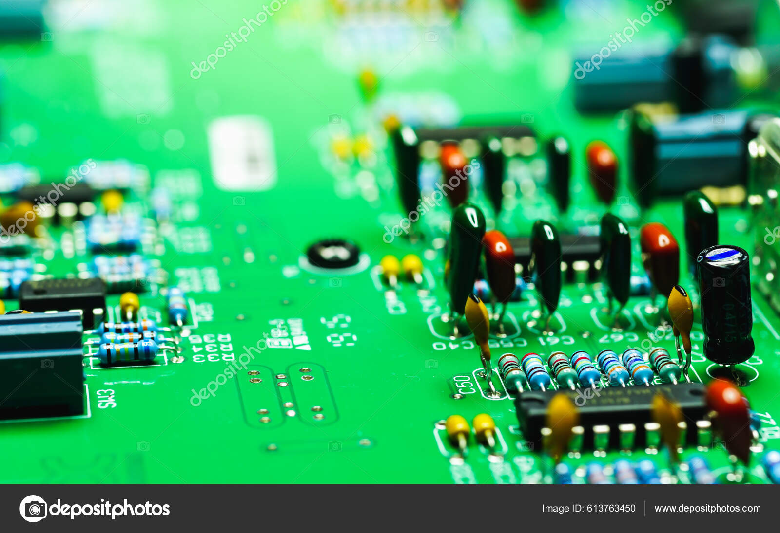 Close Electronic Circuit Board Electronic Devices Computer Circuit Cpu ...