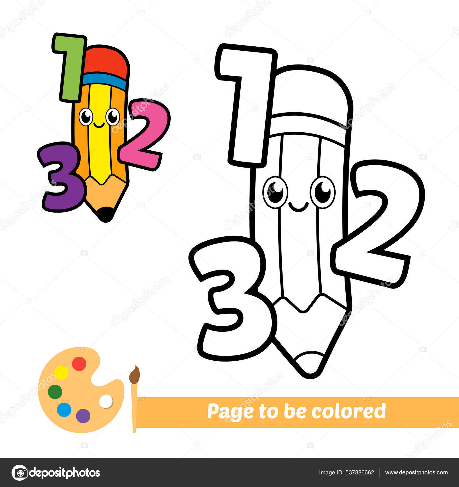 Coloring Book Pencil Number Vector Image Stock Vector by ©fuatpras44 ...