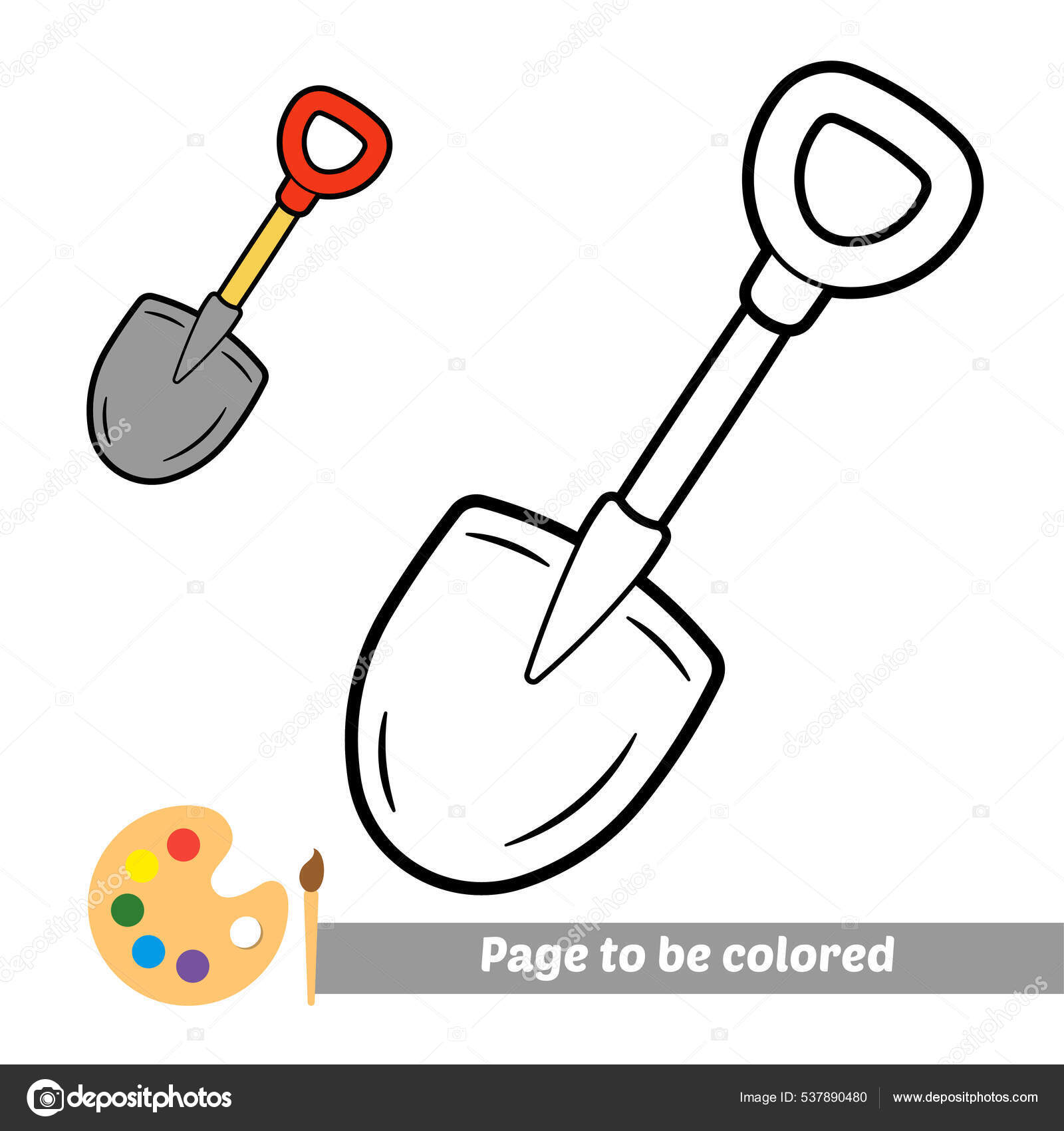 Libro Para Colorear Para Niños Vector Pala Vector de stock #537890480 ...