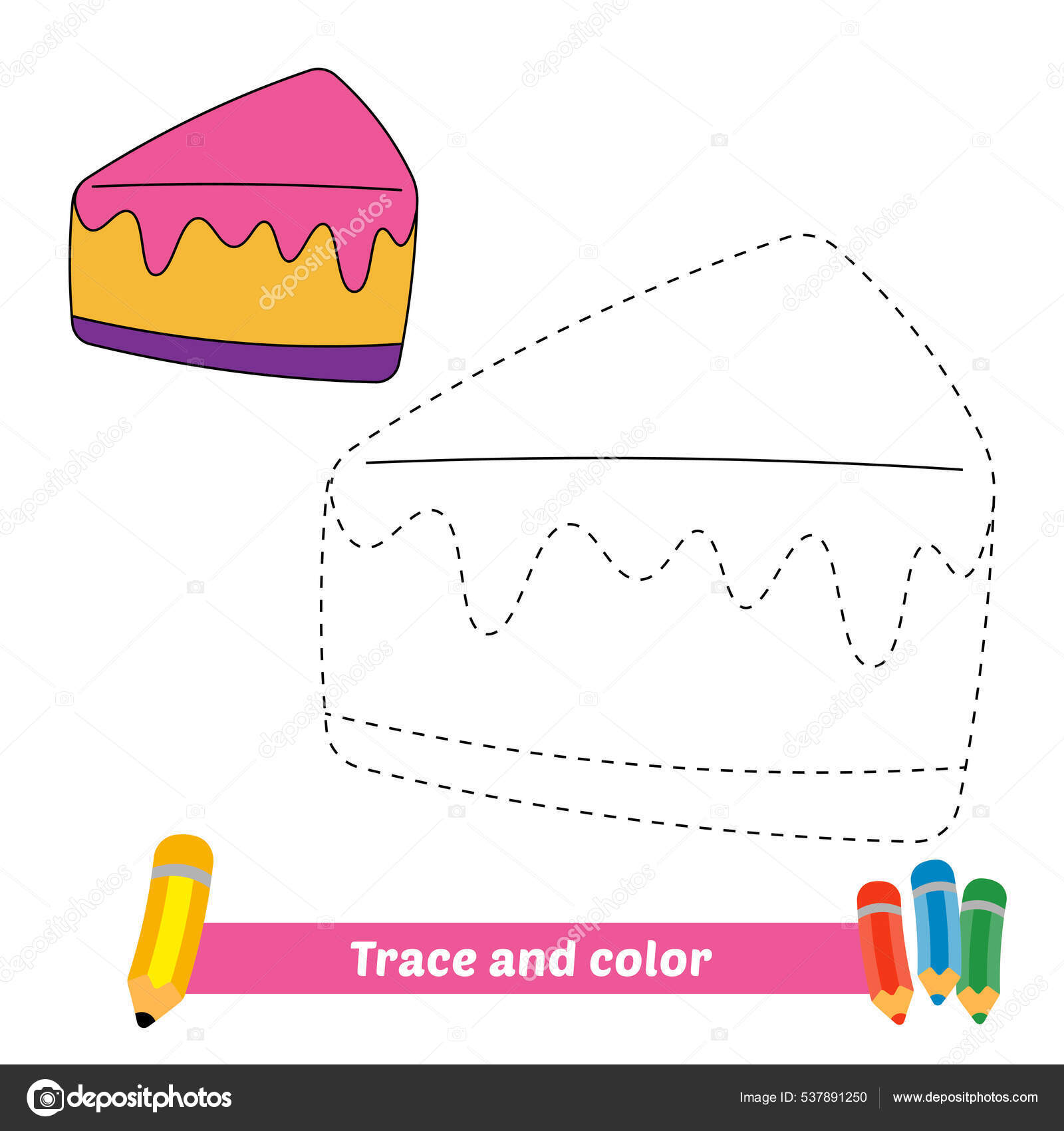 Trace Color Kids Cake Vector Stock Vector by ©fuatpras44.gmail.com ...