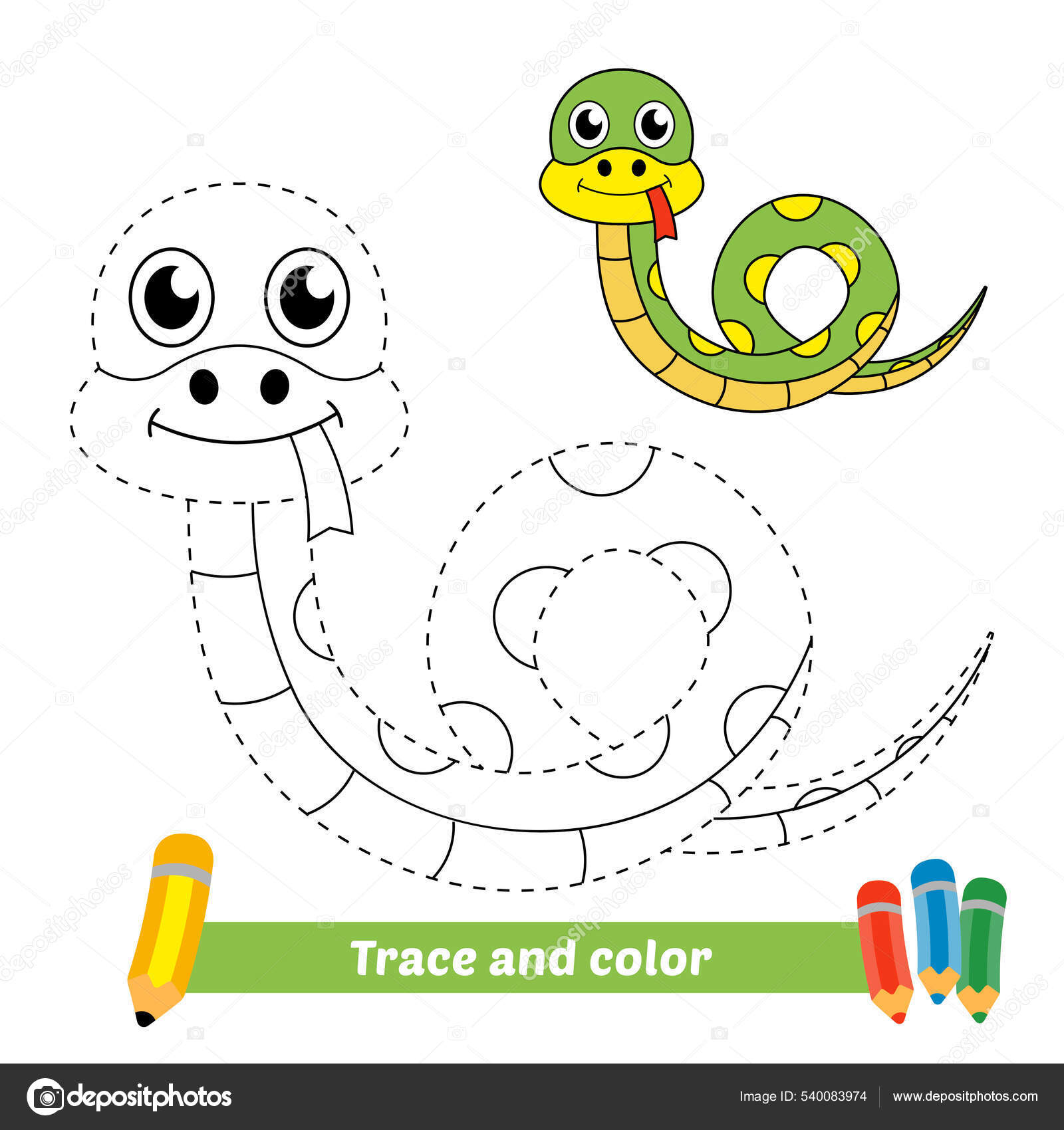 Trace Color Kids Snake Vector Stock Vector by ©fuatpras44.gmail.com ...