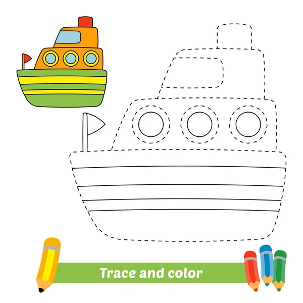 Kids colouring boat ภาพเวกเตอร์สต็อก Kids colouring boat ภาพประกอบที่ ...