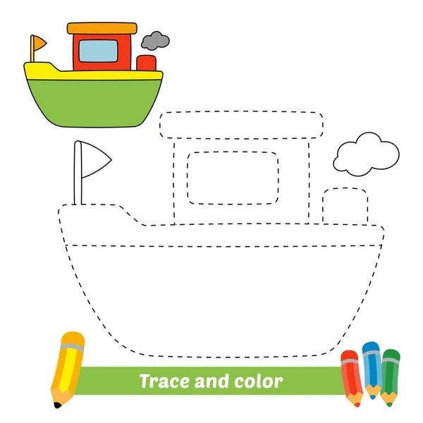 Kids colouring boat ภาพเวกเตอร์สต็อก Kids colouring boat ภาพประกอบที่ ...