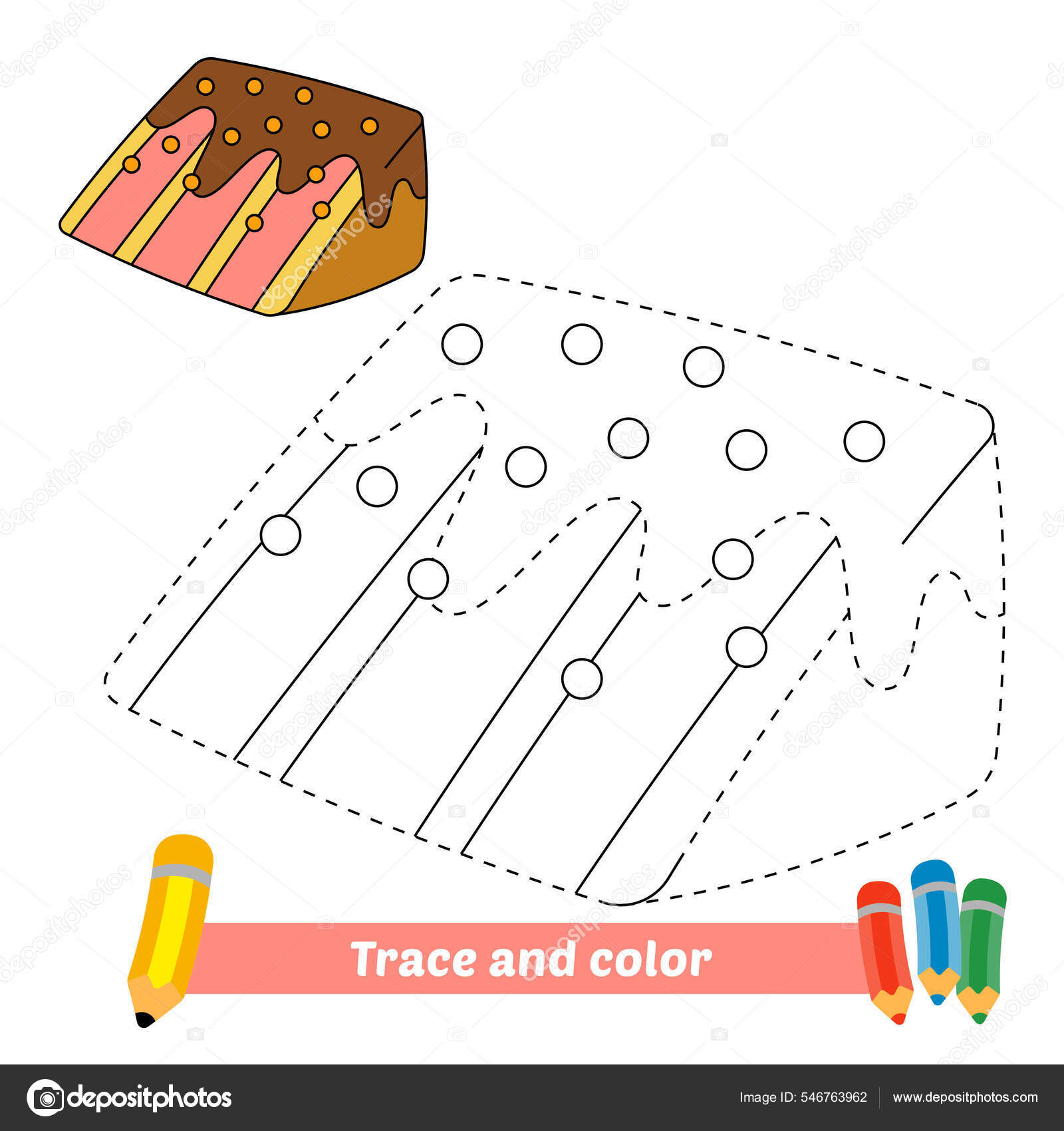 Trace Color Kids Cake Vector Stock Vector Image by ©fuatpras44.gmail ...
