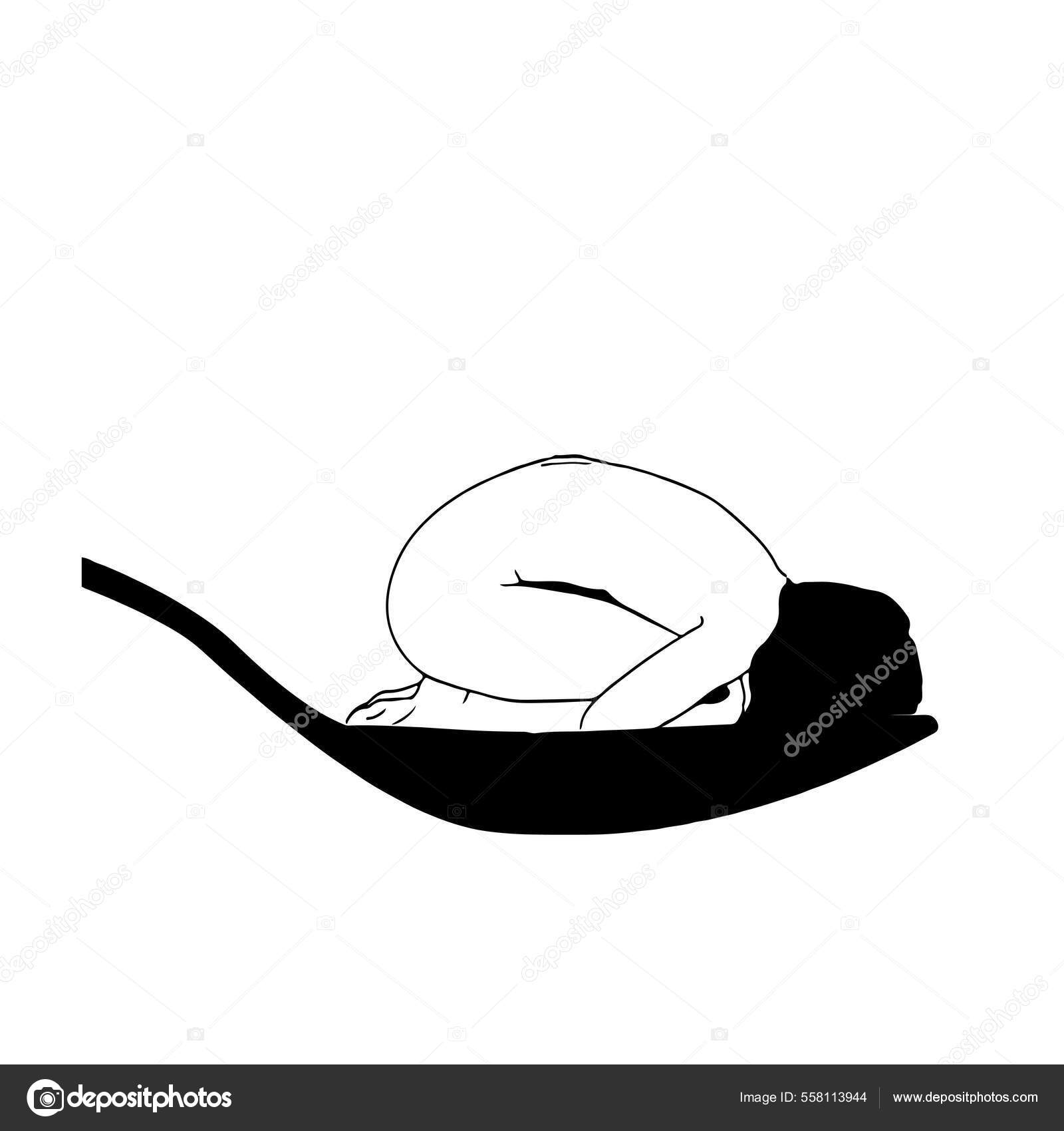 Vector Illustration Girl Fetal Position Lying Spoon Stock Vector By ©bezgrani4nost 558113944