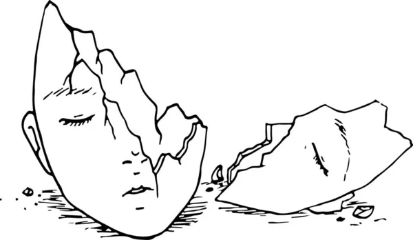 Broken Doll Face Drawing