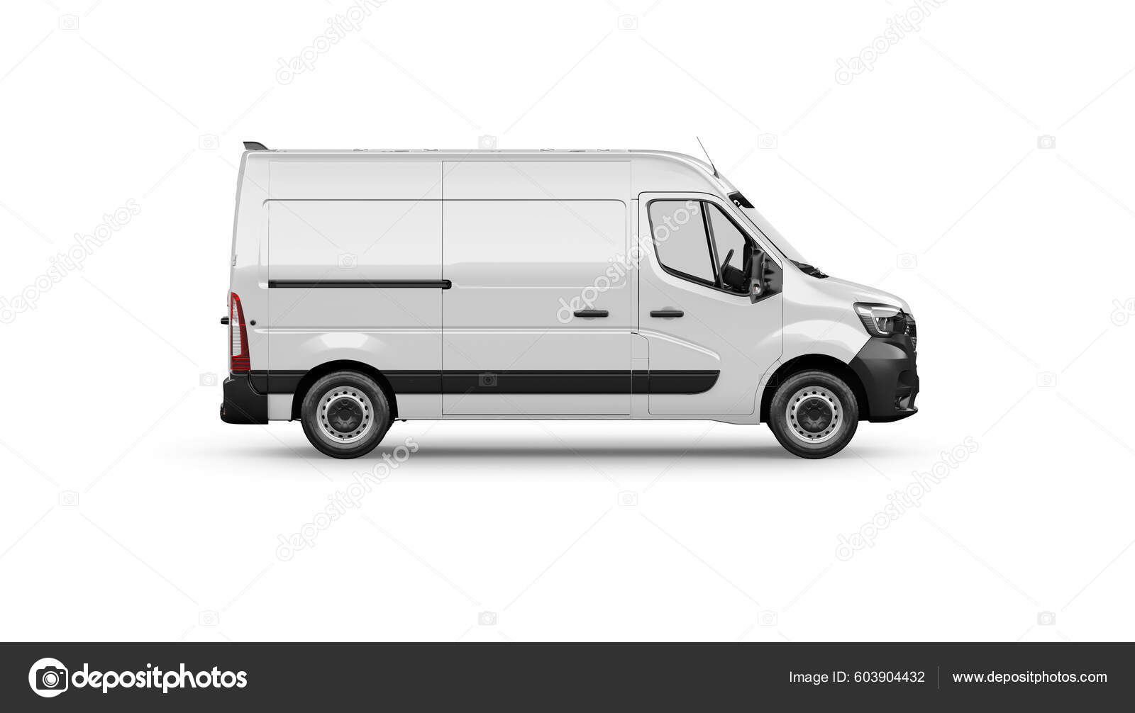 Van Car Side Isolated White Background Render — Stock Photo ...