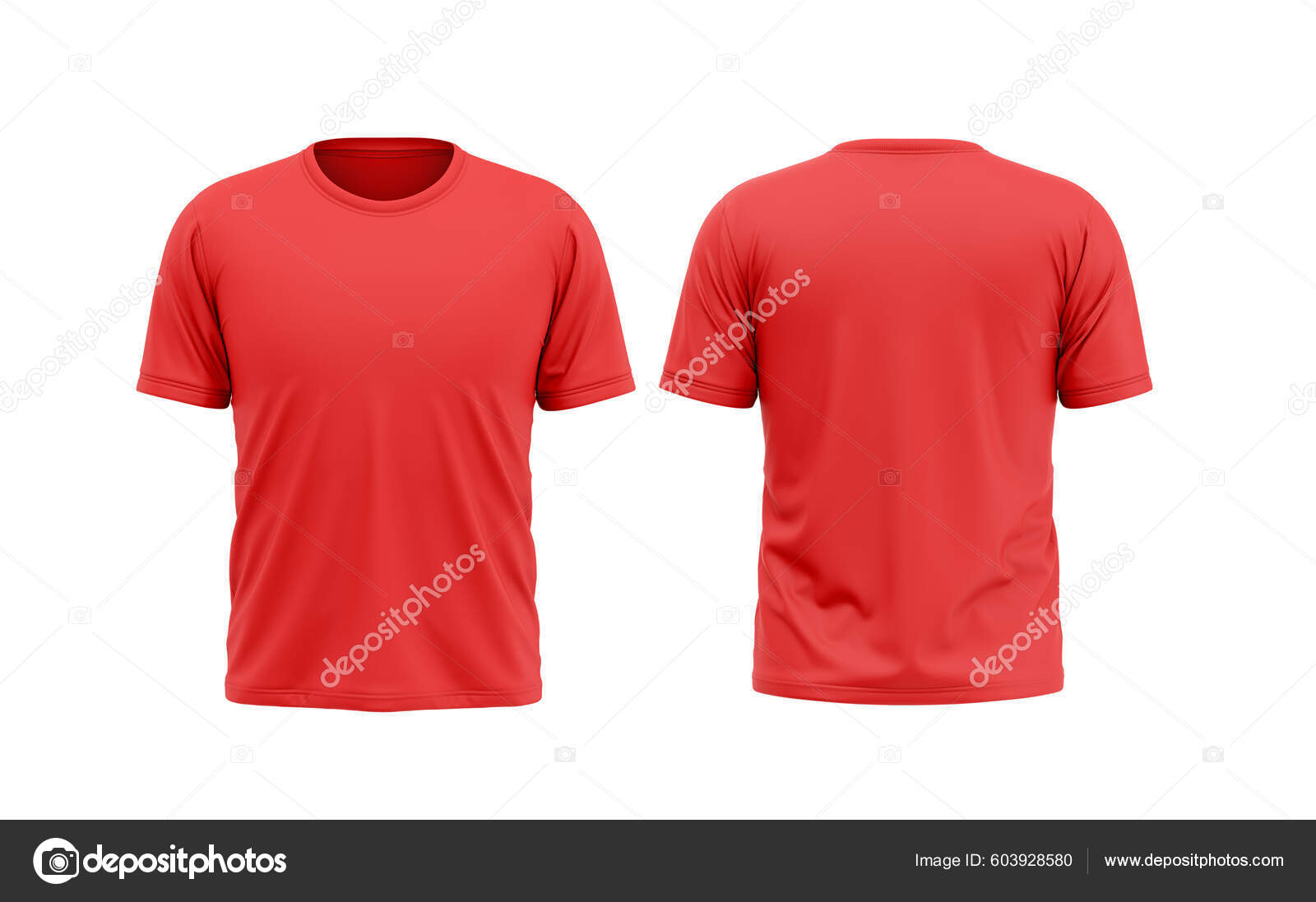 Red Shirt Isolated White Background Front Back Stock Illustration by ...