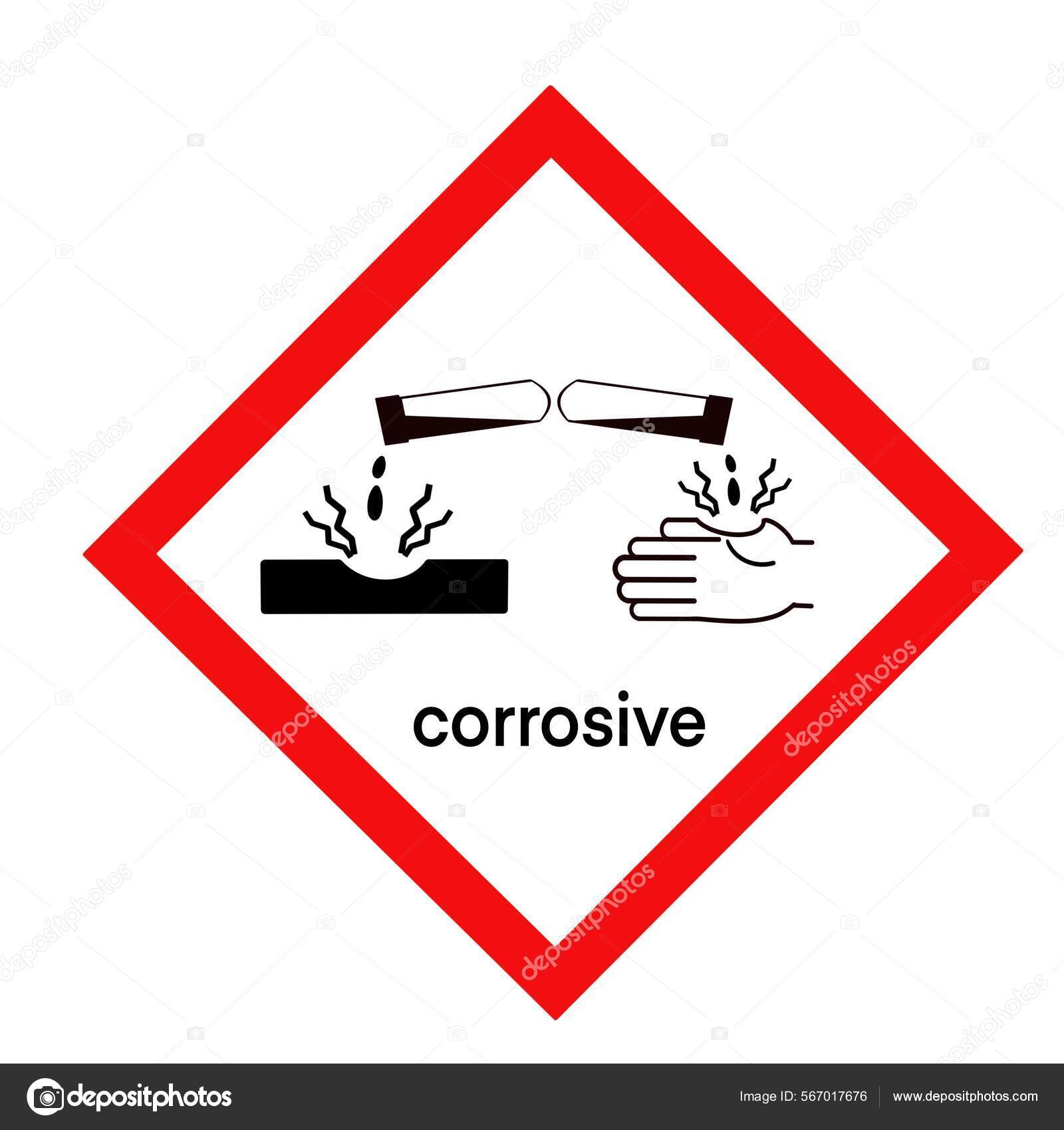 Símbolo Corrosivo Usado Para Alertar Perigos Símbolos Usados Indústria ...