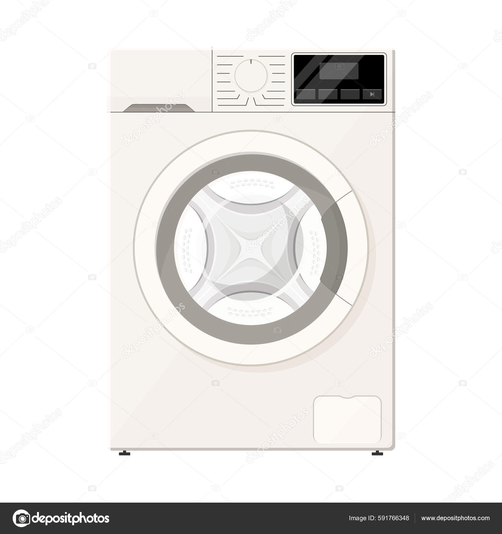 Washing Machine Mockup Flat Design Modern Laundromat Laundry Washing ...