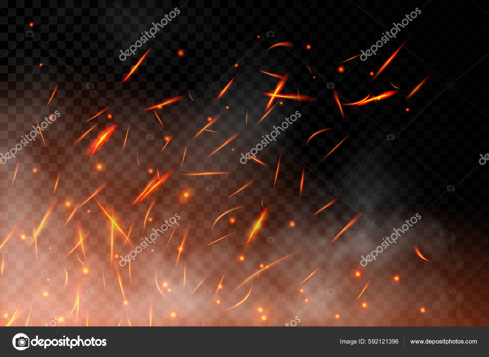 Fogo Realista Faísca Fundo Fundo Transparente Queima Efeito Faíscas ...