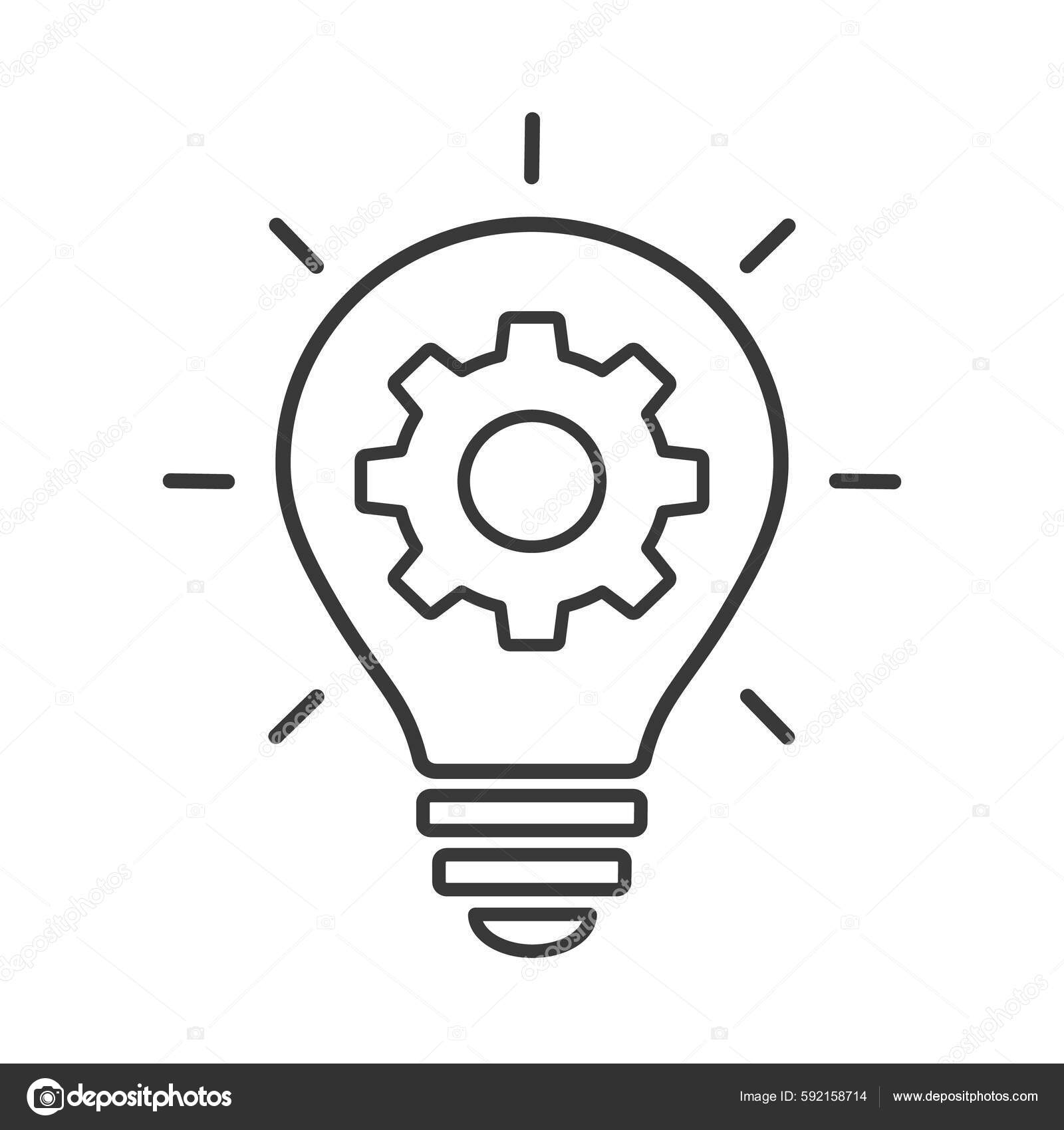 Light Bulb Cog Gear Sign Idea Outline Icon Innovation Icon — Stock ... Light Bulb Cog Gear Sign Idea Outline Icon Innovation Icon — Stock ...
