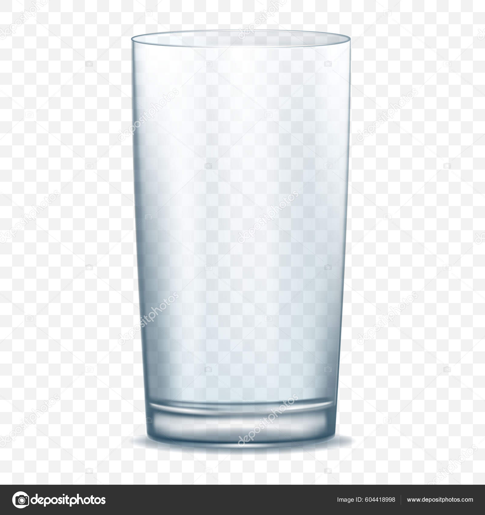 Empty Transparent Glass Cup Vector Realistic Isolated Transparent ...
