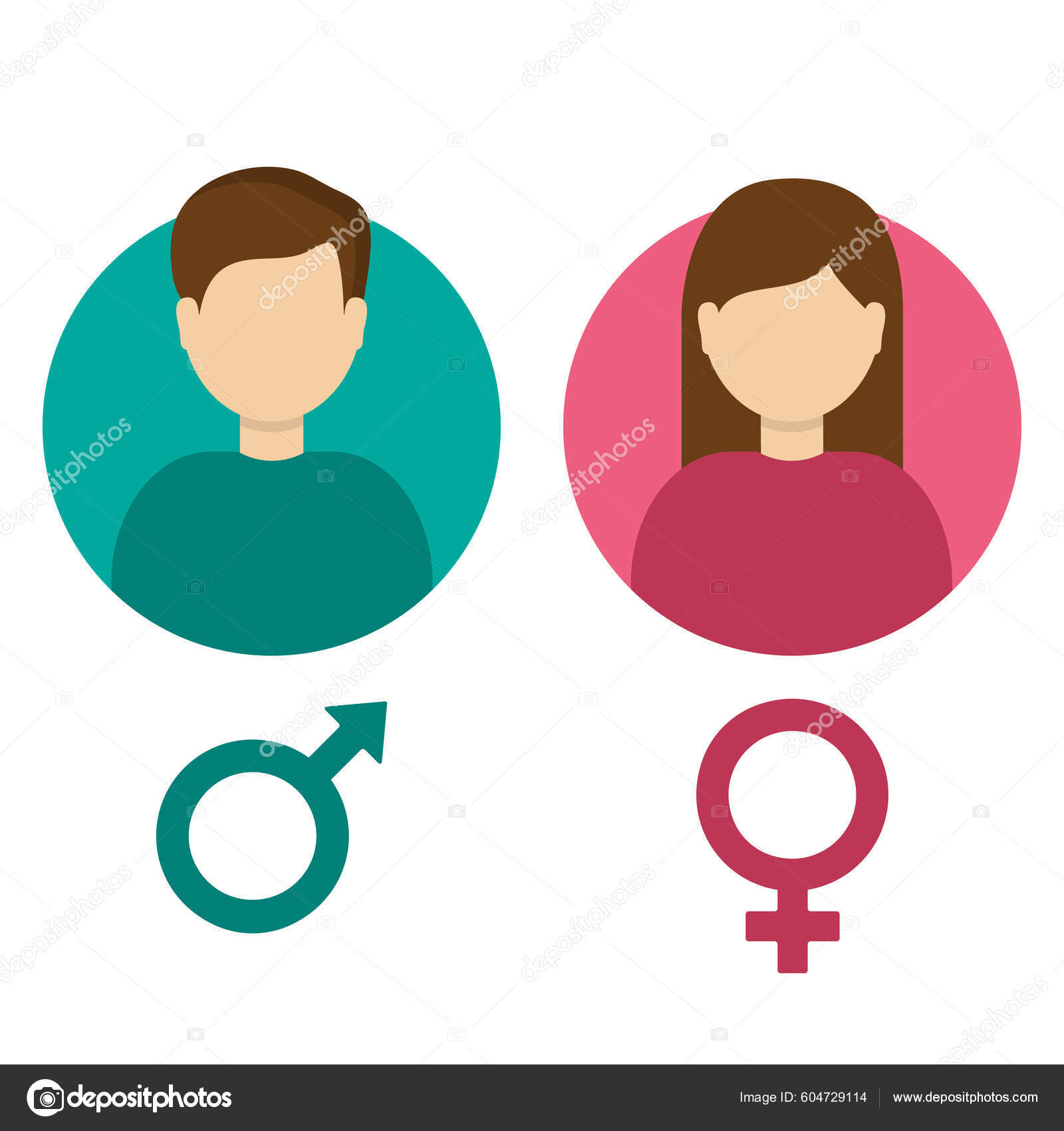 Male Female Icon Set Man Woman User Avatar Vector Stock-Vektorbild von ©innakharlamova24031996 ...