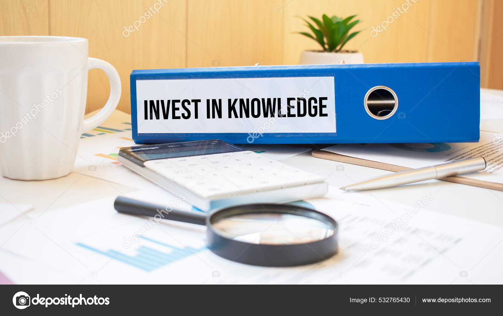 Invest Knowledge Words Labels Document Binders — Stock Photo ...