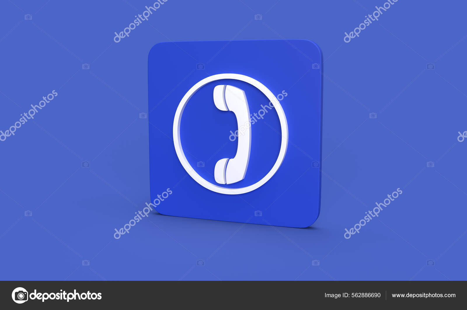 White Telephone Handset Icon Template Communication Rounded Rectangle ...