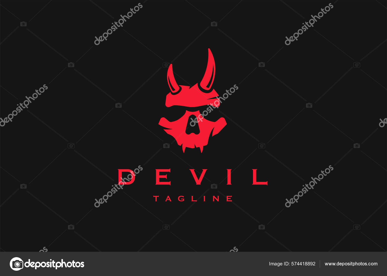 Devil Logo Icon Design Template Flat Vector Stock Vector Image by ...
