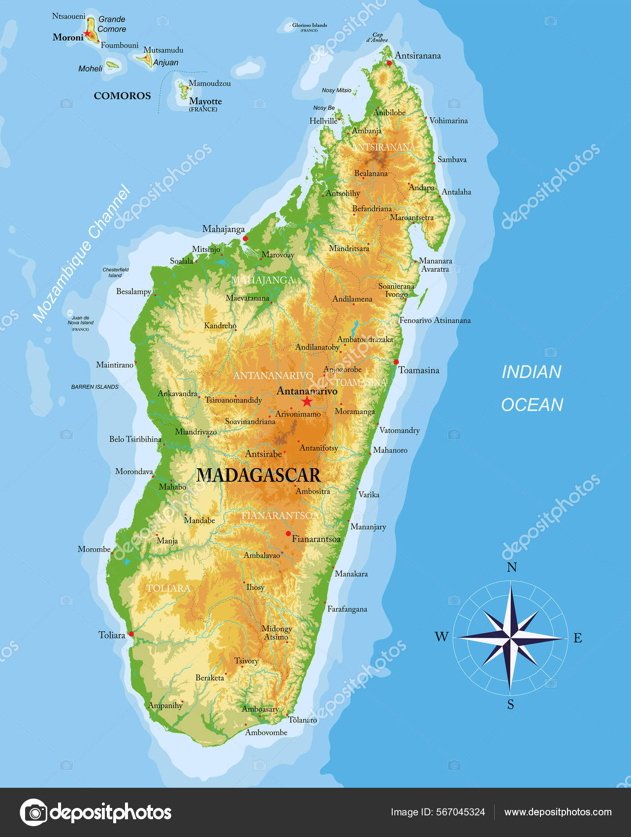 Madagascar Highly Detailed Physical Map Stock Vector Image by ... Madagascar Highly Detailed Physical Map Stock Vector Image by ...