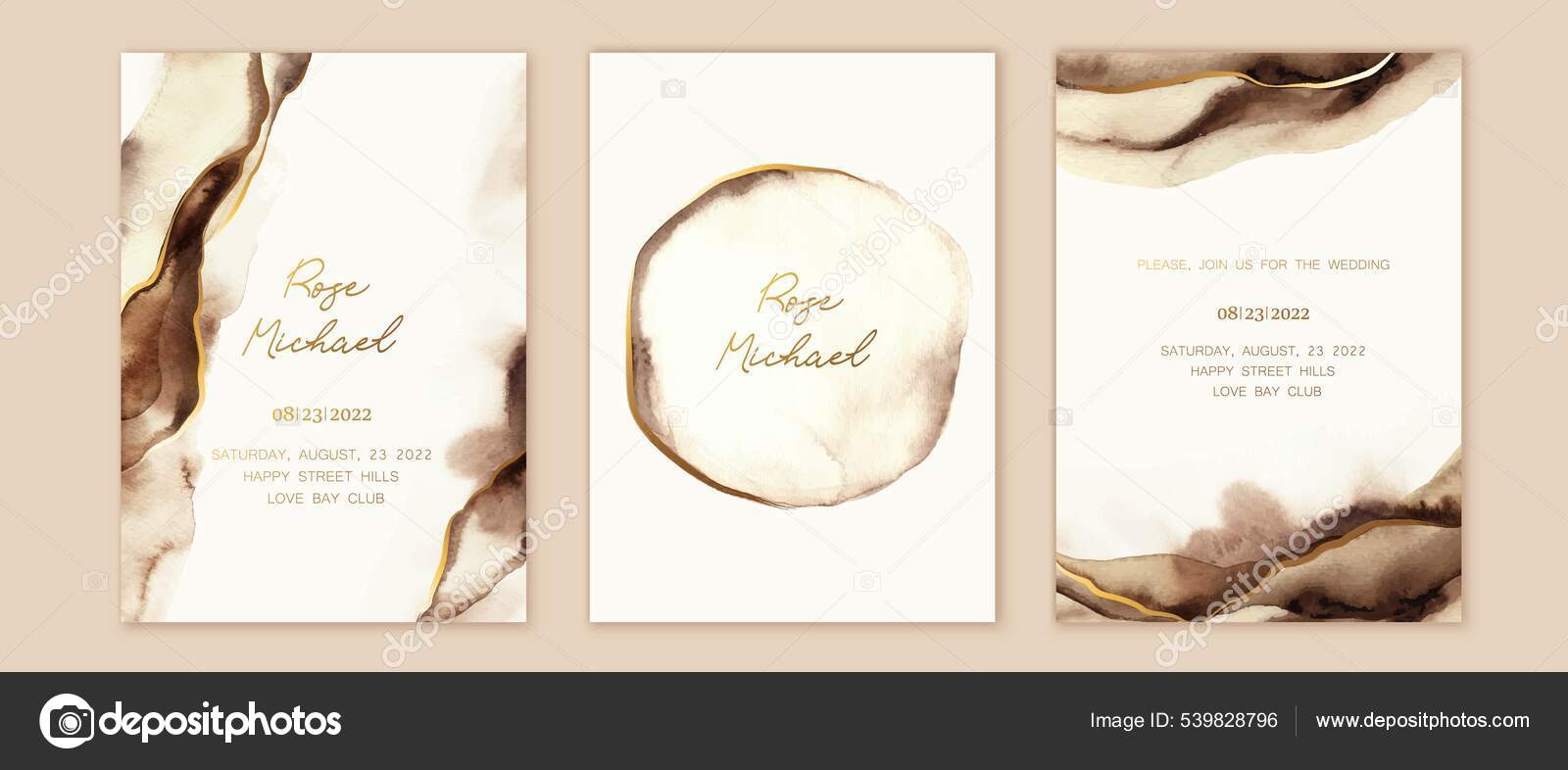 Set Abstract Art Backgrounds Elegant Luxury Invitation Card Organic ...