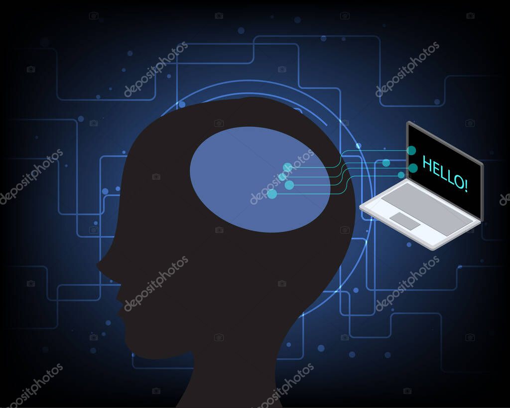 interfaz de la computadora del cerebro o interfaz de la máquina del ...