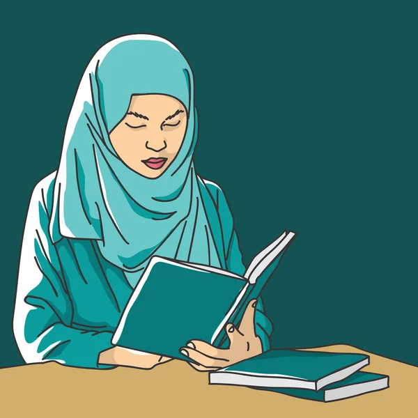 8 073 873 Muslim Girl Reading Vector Images Depositphotos