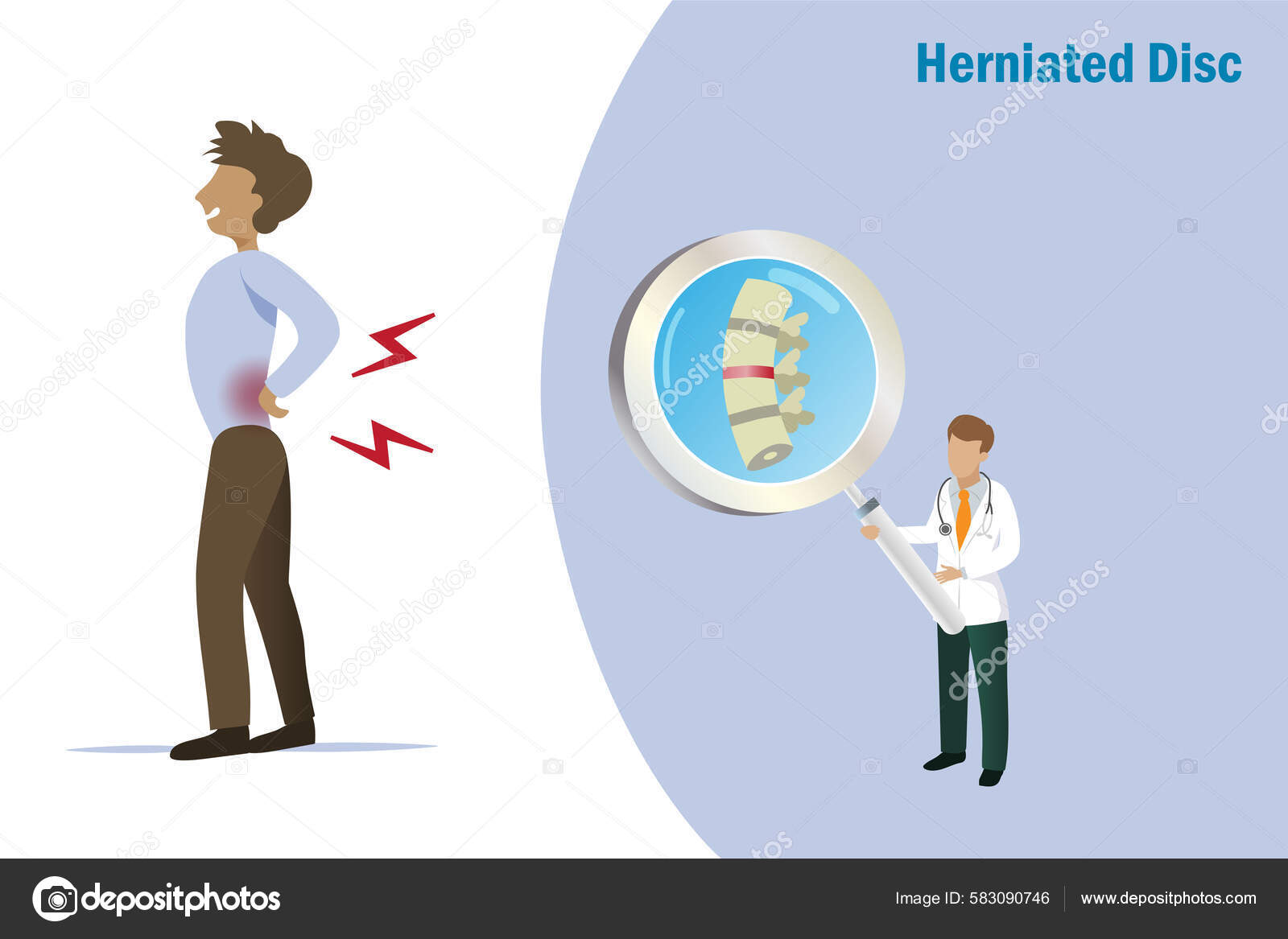 Man Suffering Herniated Disc Spine Backbone Pain Backache Office ...