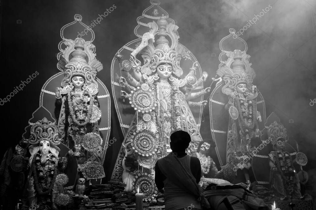 Howrah, Bengala Occidental, India - 5 de octubre de 2019: La diosa ...