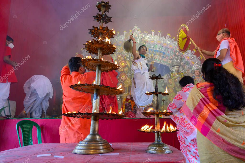 Howrah, Bengala Occidental, India - 25 de octubre de 2020: La diosa ...
