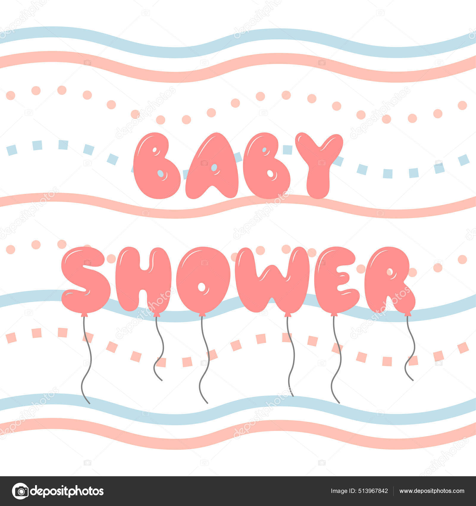 Letras Dibujadas Mano Con Texto Eslogan Baby Shower Ilustración ...