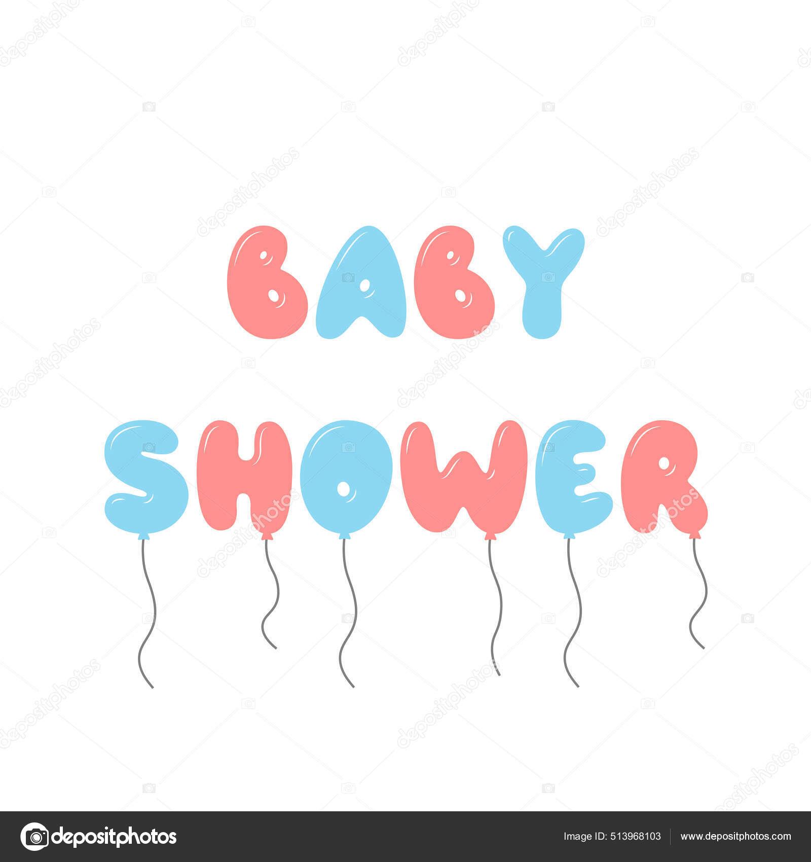 Bebê Chuveiro Letras Com Balões Ilustração Vetorial Vetor de ©VBrand ...