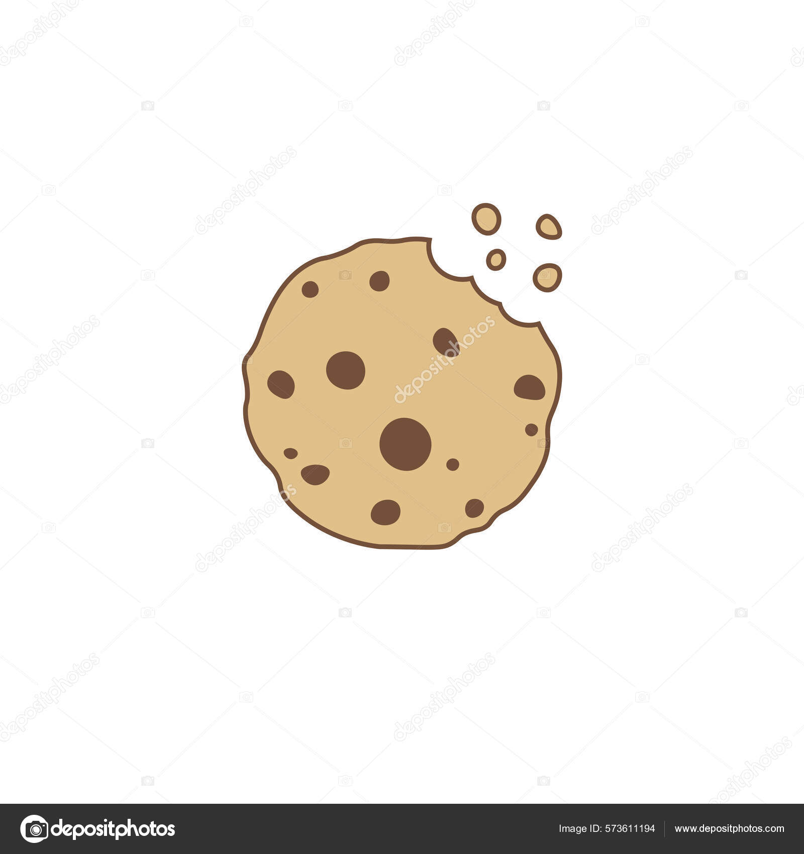 Chocolate Chip Icon Simple Vector Logo Illustration Linear Style Stock ...