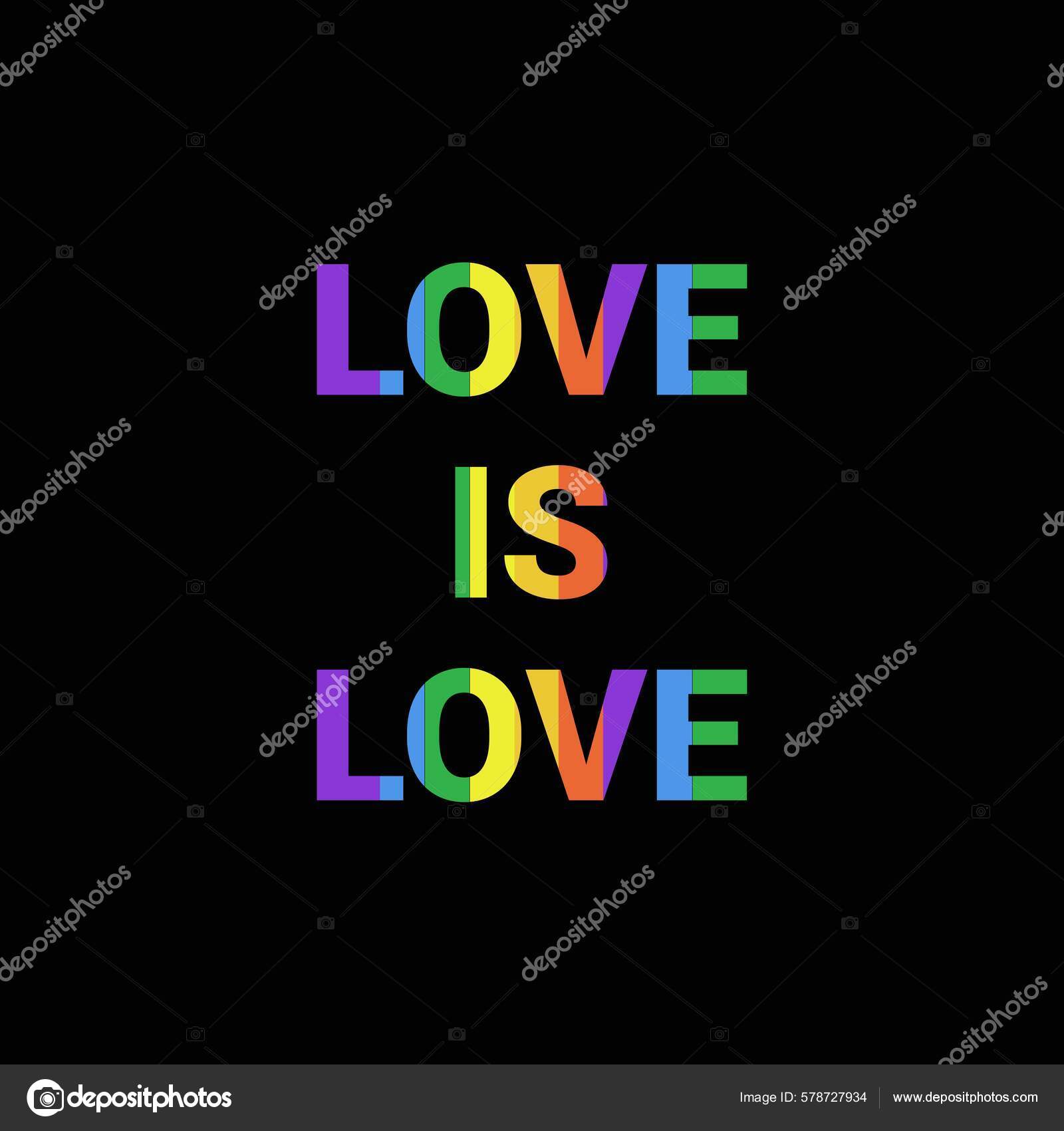 Lgbt Background Love Love Lettering Blurred Background Stock Vector by ...