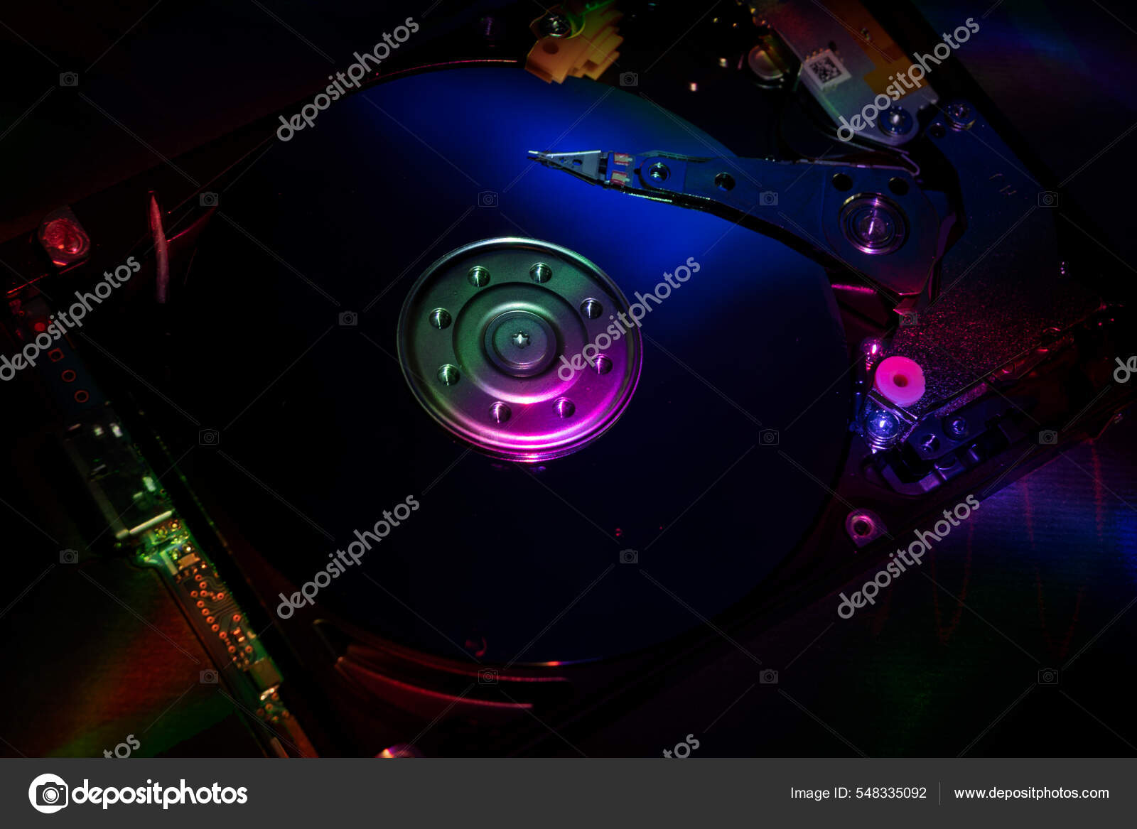 Hard Disk Drive Illuminated Different Colors — Stock Photo © yuriy1971 ...