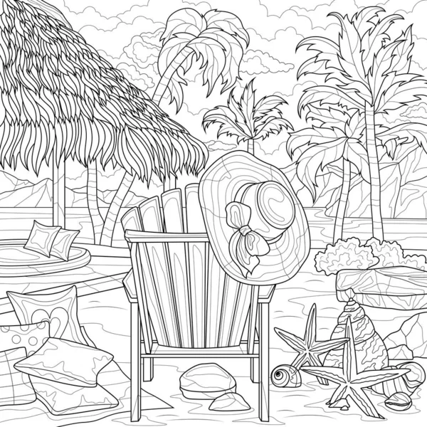 Beach Adult Coloring Pages