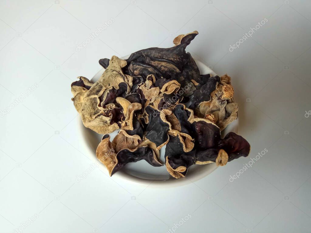 Hongos de la oreja de madera seca, o hongos negros, o Auricularia ...