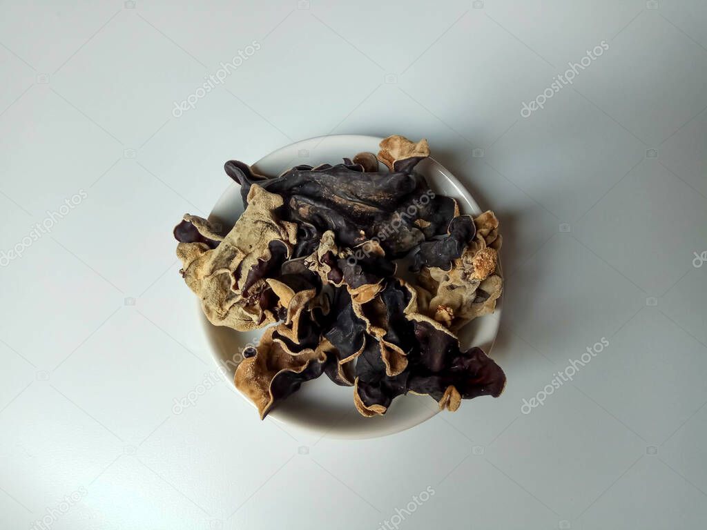 Hongos de la oreja de madera seca, o hongos negros, o Auricularia ...