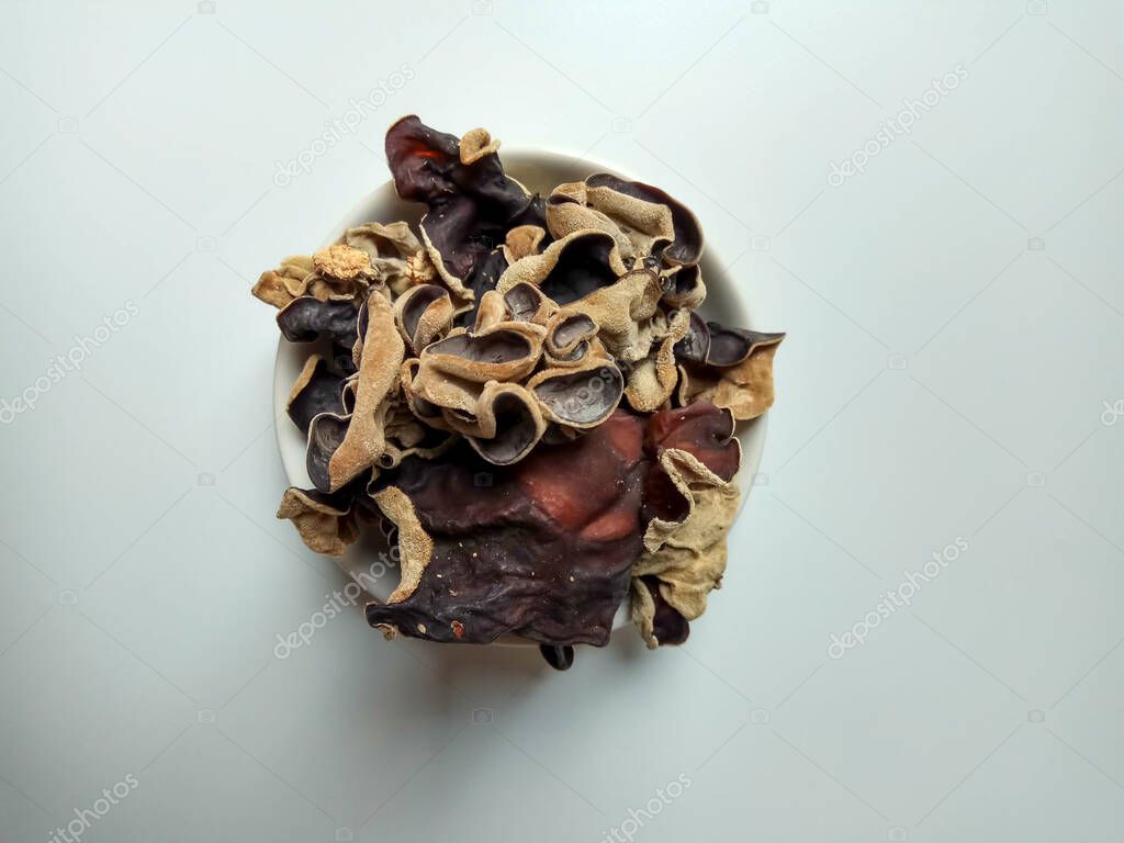 Hongos de la oreja de madera seca, o hongos negros, o Auricularia ...