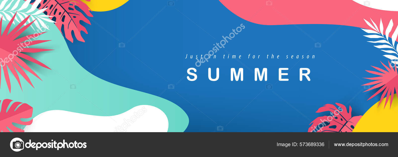 Tropical Summer Background Layout Banner Design Stock Vector by ©Bokmok ...
