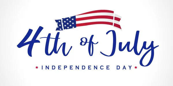 Happy 4Th July Calligraphy Watercolor Flag Typography Independence Day ...