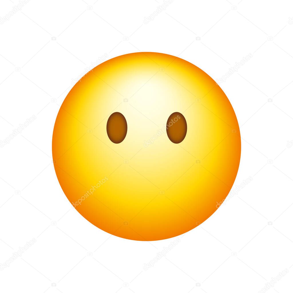 Cara sin boca emoji aislada sobre fondo blanco. Mouthless cara ...