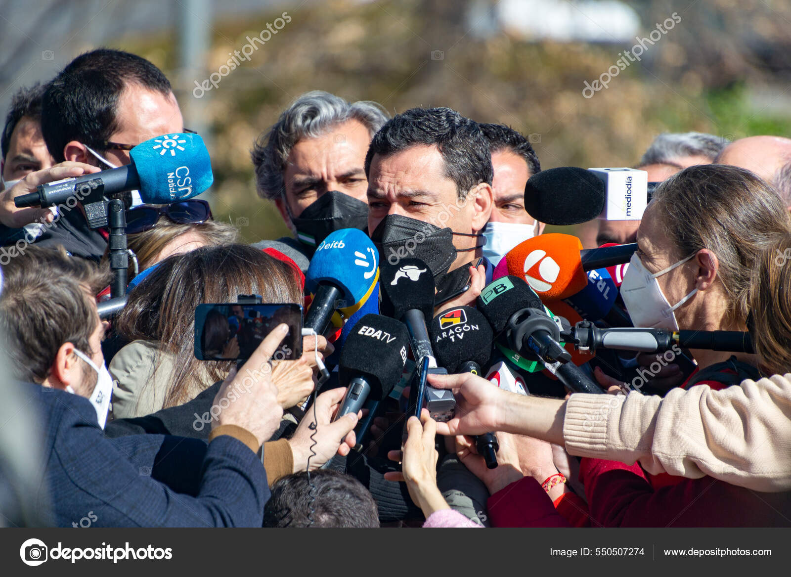 Madrid Spain March 2022 Juan Manuel Moreno President Junta Andaluca ...