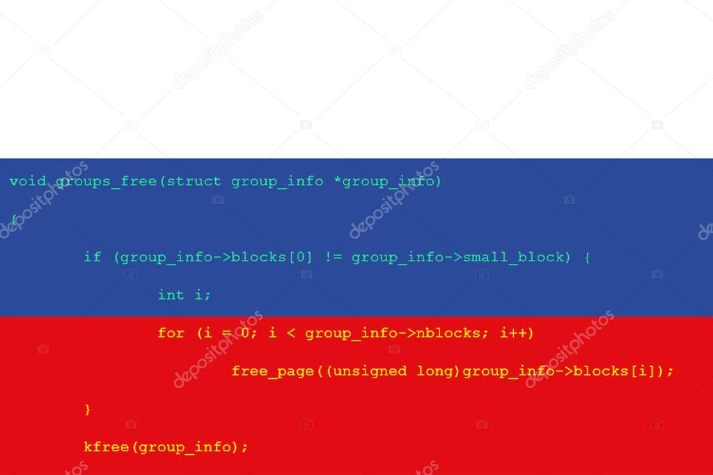 Hacker Rusia. Bandera digital rusa y un concepto binario de ...