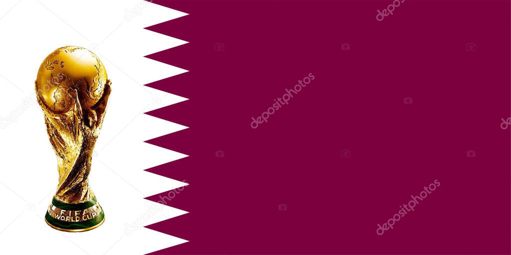 Qatar 2022. Copa Mundial de la FIFA 2022. Banner sobre el tema del ...