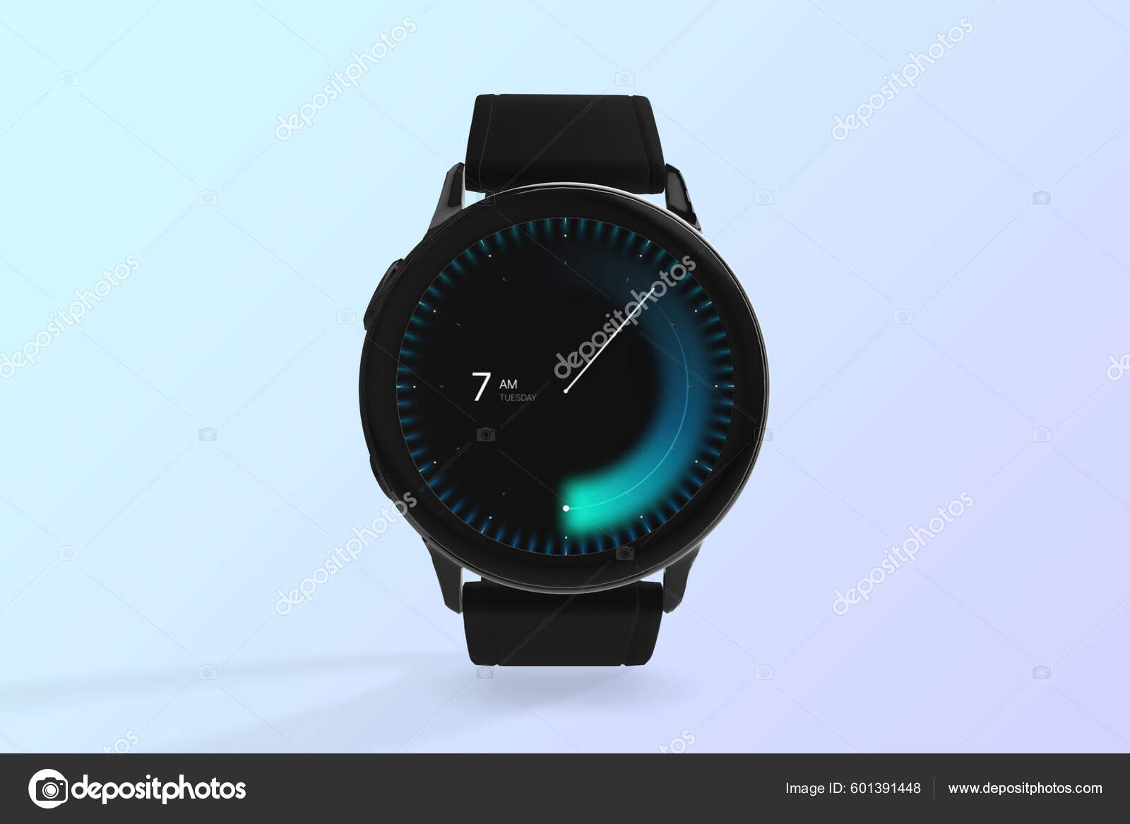 Clock Realistic Smart Watch Mockup Blank Screen Background Gradient ...