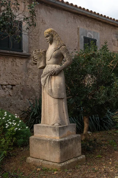 Petra, Spain; january 09 2022: Sculpture made in stone symbolizing a ...