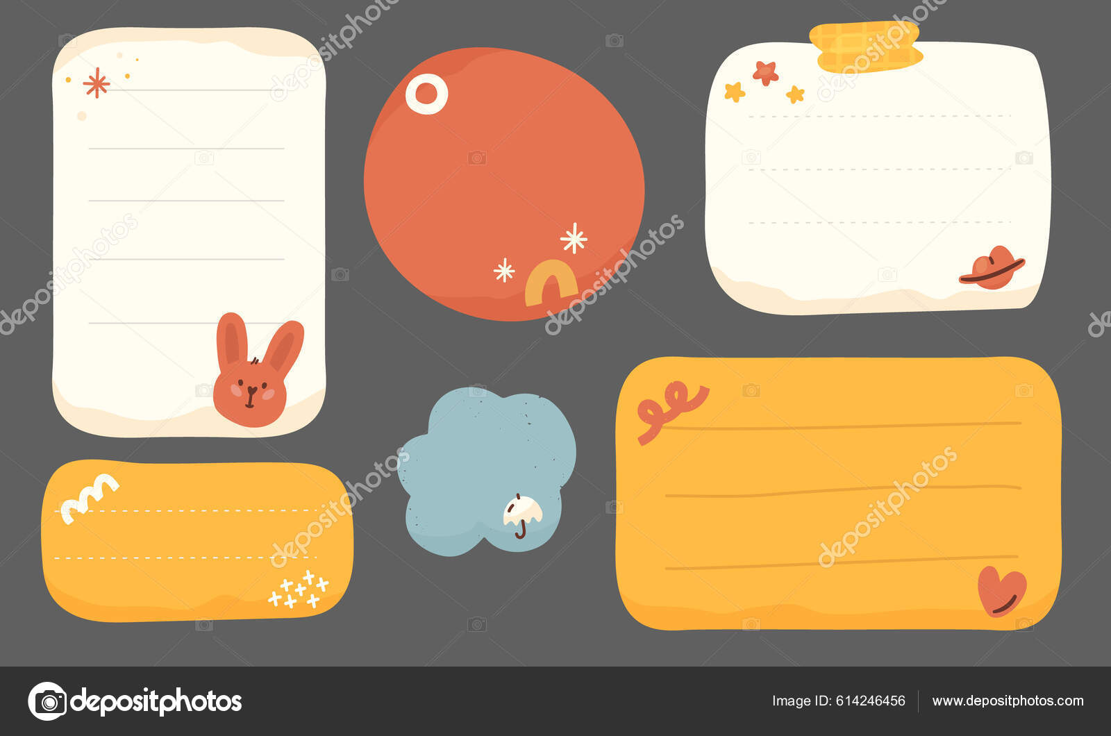 Sticker Set Cute Paper Design School Education Notebook Tag Planner ...