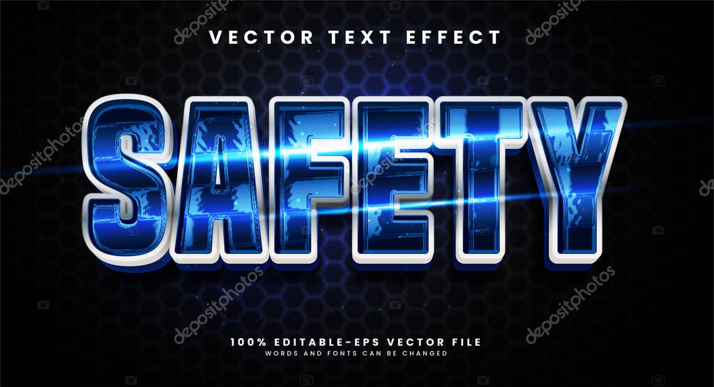Efecto de estilo de texto editable de seguridad con tema de acero ...