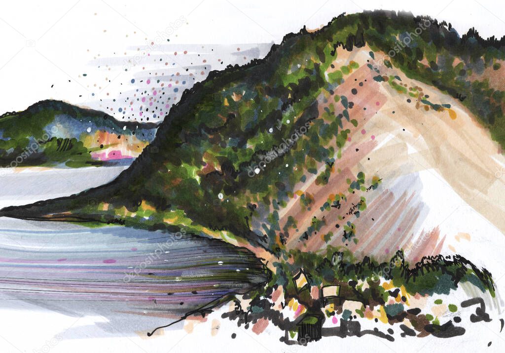 marcadores bosquejo viajes área protegida samarskaya luka russia lobo ...