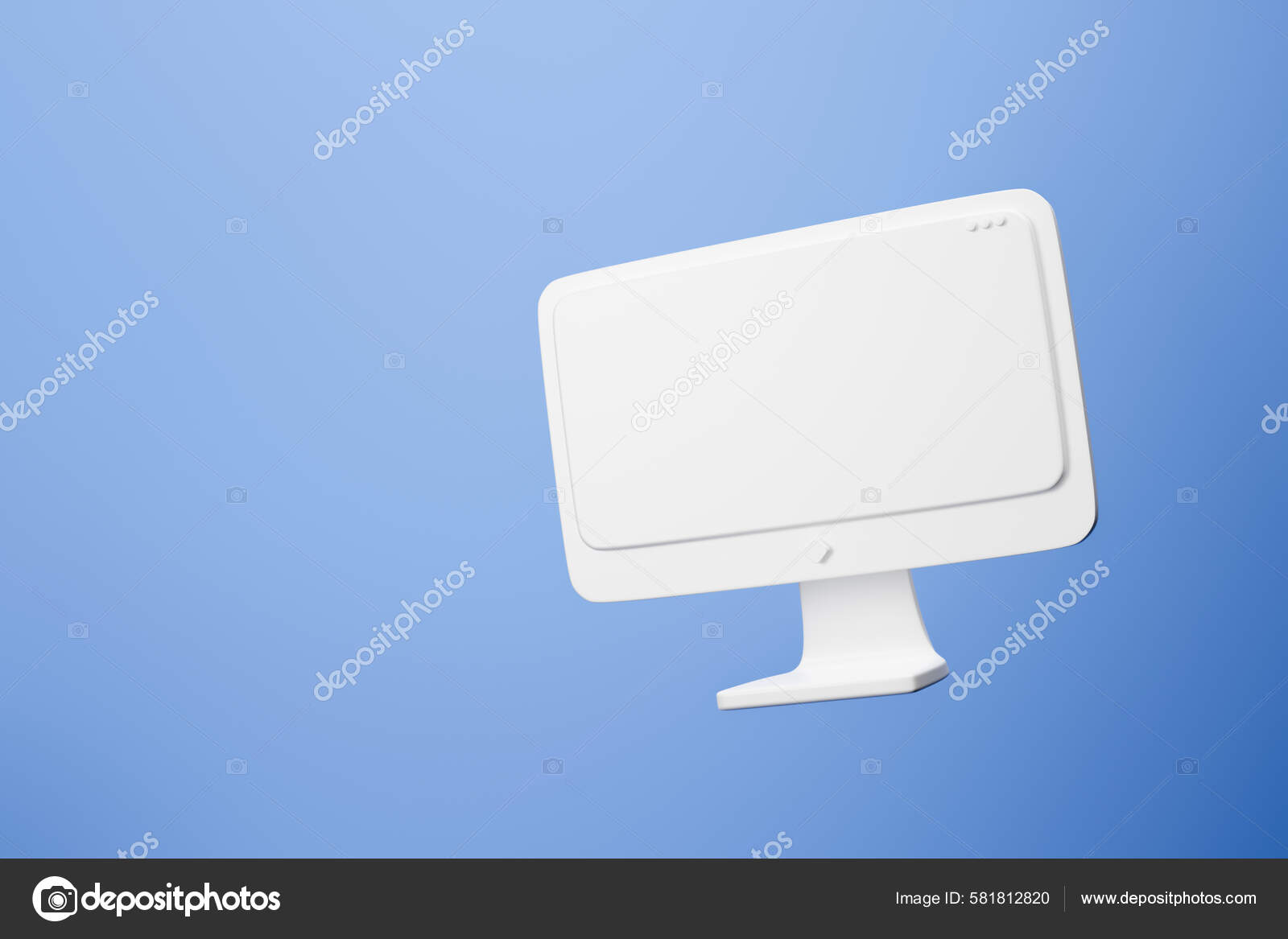 Minimal Desktop Blank Screen Mockup Empty Screen Text Logo Replacement ...